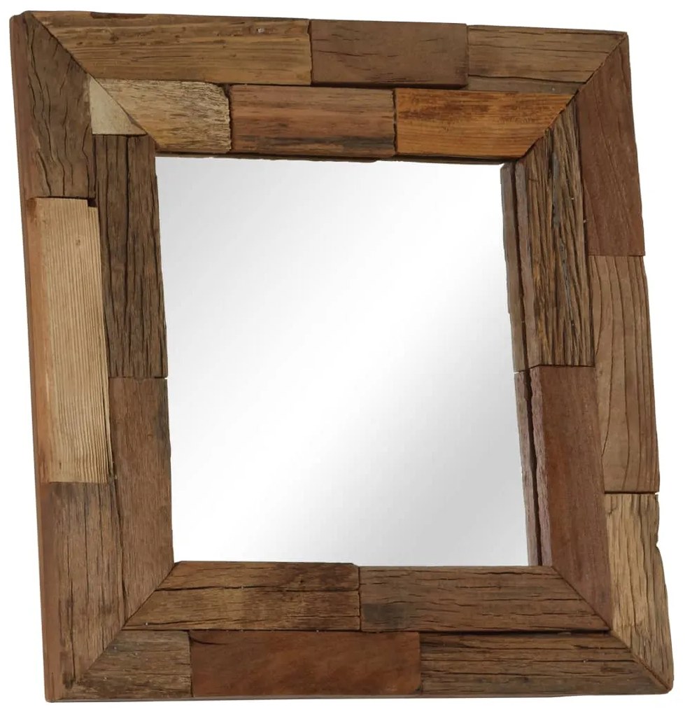 Zrcadlo masivní recyklované dřevo 50 x 50 cm - Default Title
