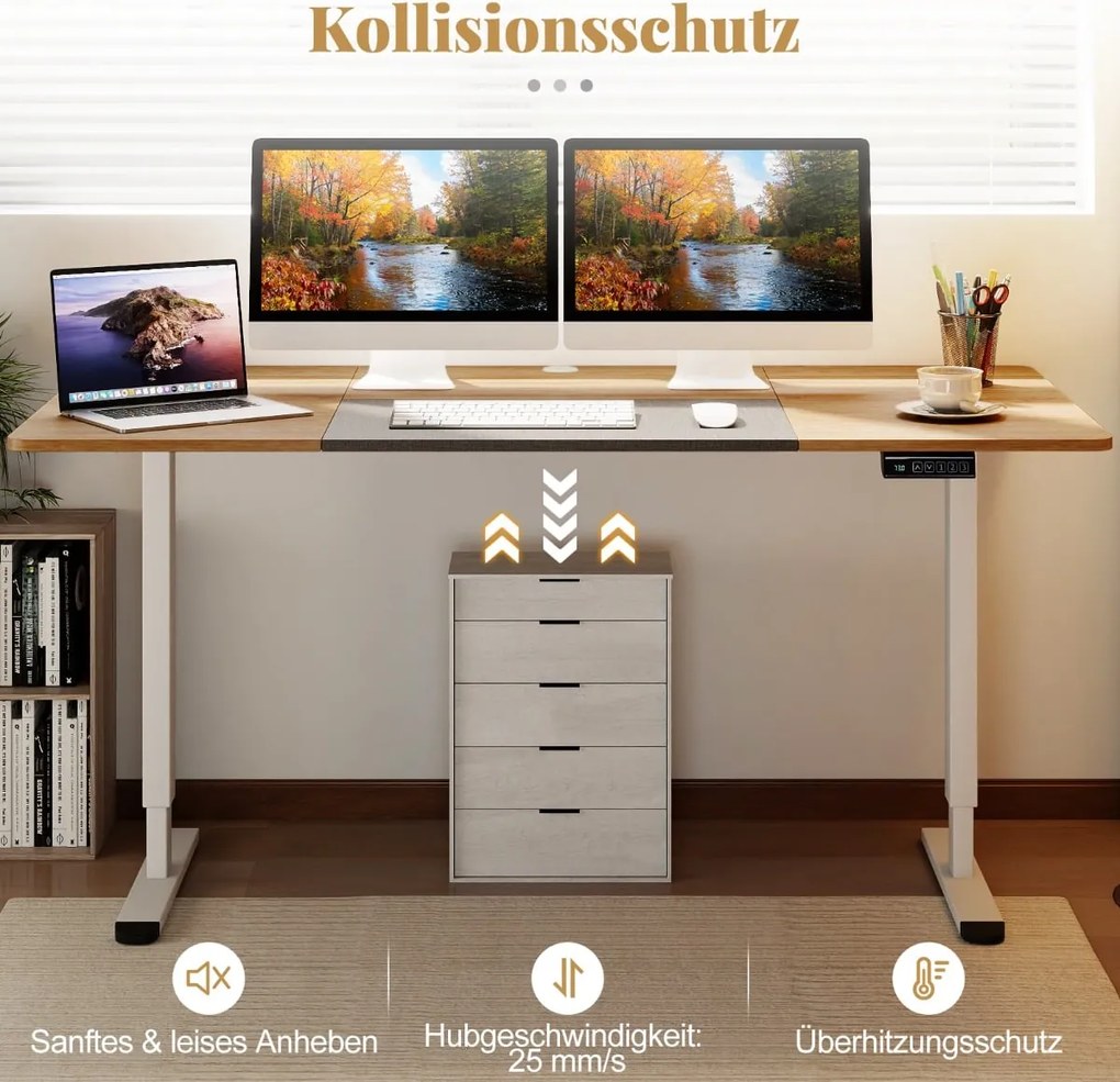 Costway Elektrický stojánek výškově nastavitelný stůl ergonomický stojánek