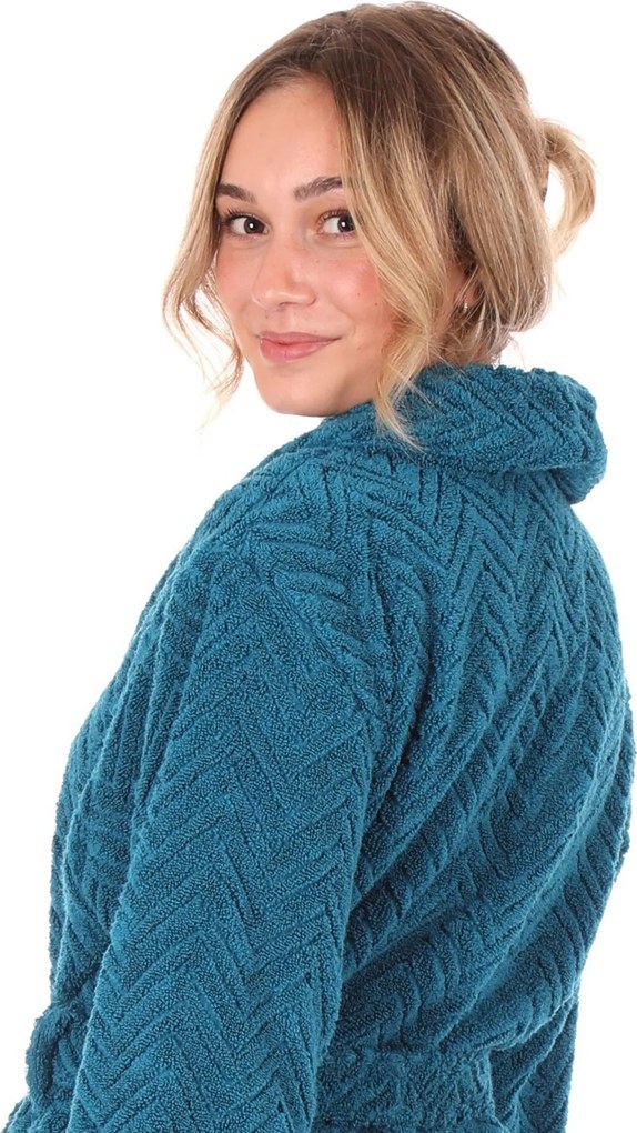 Bavlněný župan Athena s límcem petrolejová 21 16 6430 unisex - S