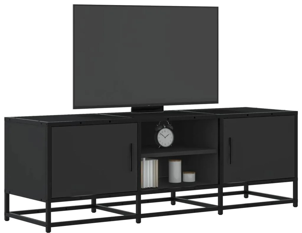 TV skříňka černá 120 x 35 x 41 cm kompozitní dřevo a kov