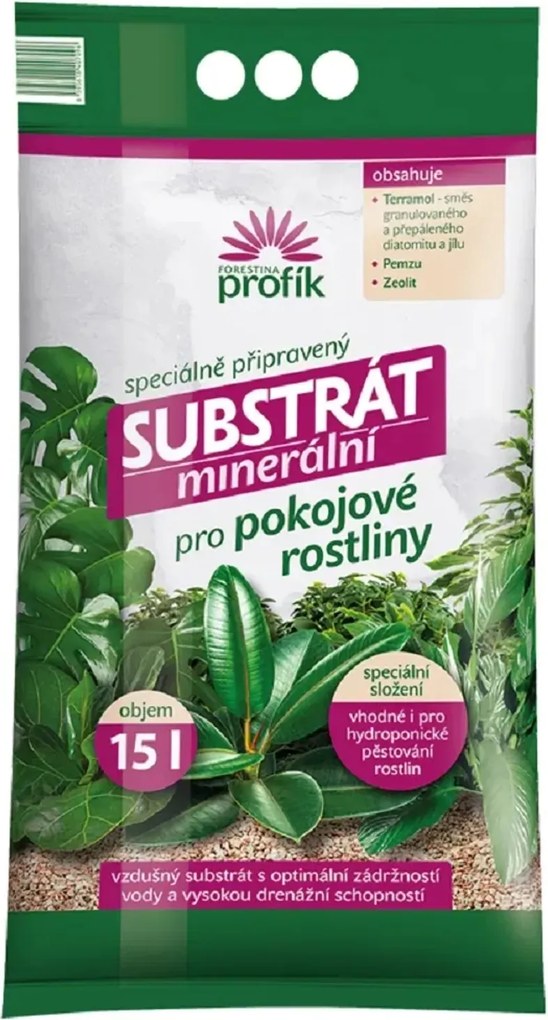 FORESTINA profík Minerální Substrát pro pokojové rostliny 15 l