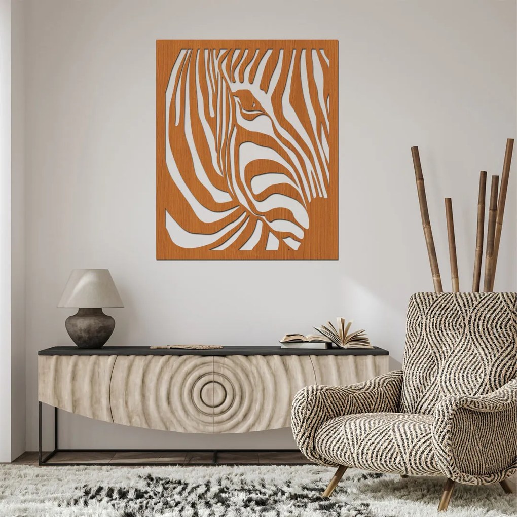 dřevo života Dřevěný obraz na zeď ZEBRA Rozměry (cm): 30x36, Barevný vzor: Šedá