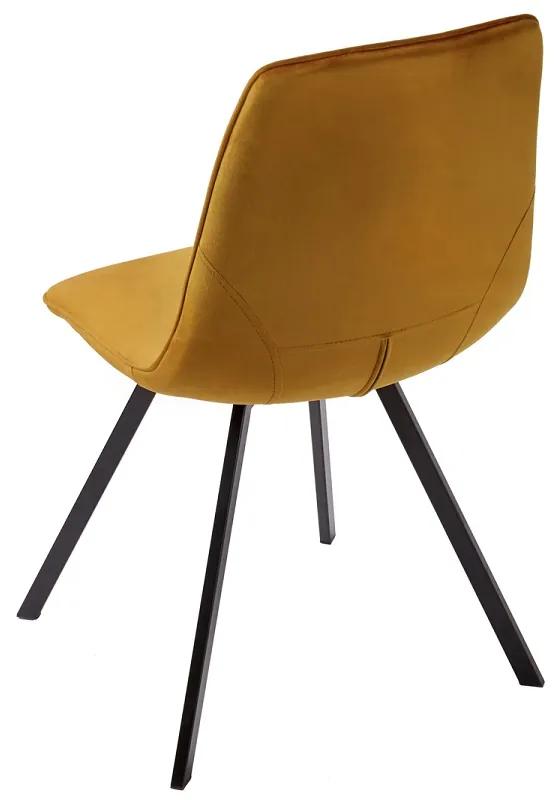Designová židle  Holland Retro hořčicově-žlutý samet