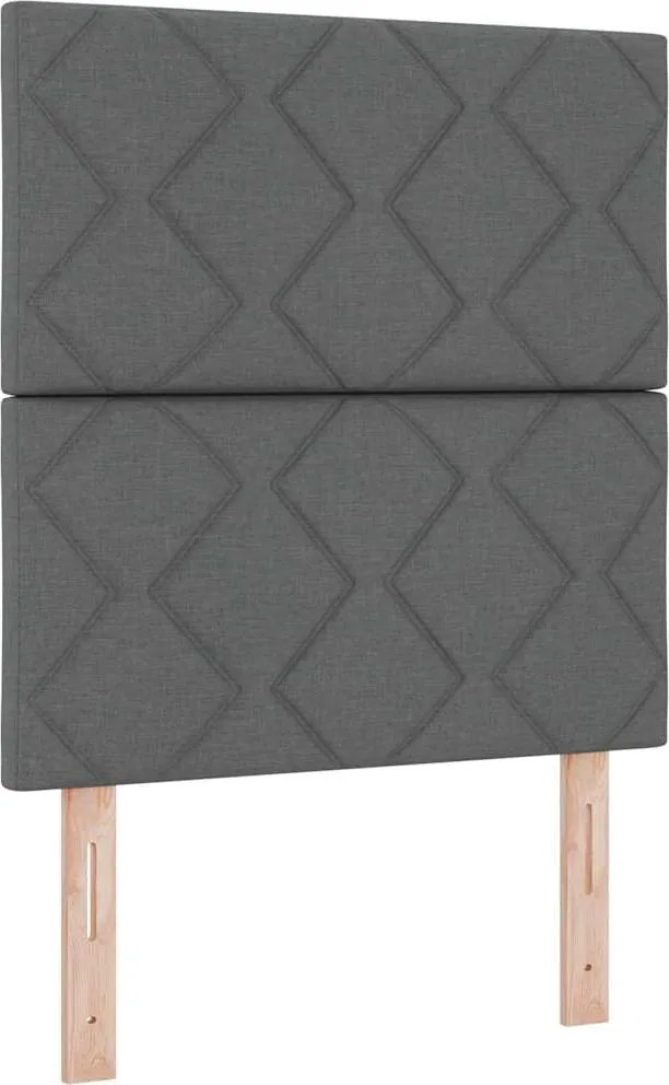 Postel s boxspringem s čelo Tmavě šedá 80 x 200 cm textil 3344101