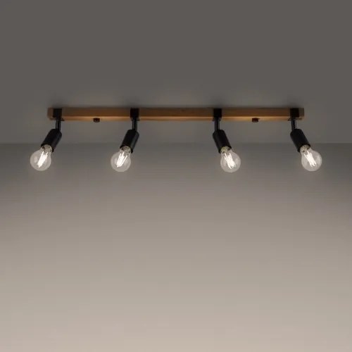 Stropní svítidlo SOLLUX ZUCA 4 černé E27 4x15W bez žárovky SL.1298