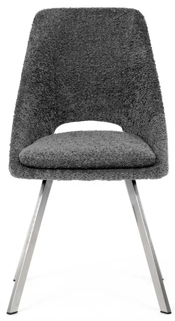 Jídelní židle, šedá, látka bouclé, DCL-W1174 GREY2