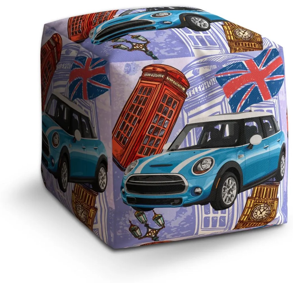 Sablio Taburet Cube Mini sedan Londýn: 40x40x40 cm