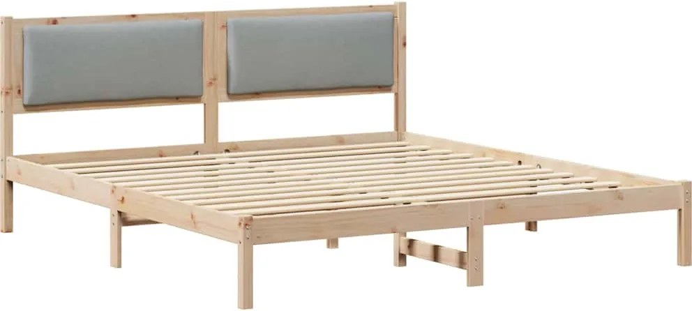 Rám postele Světle šedá 200 x 200 cm Masivní borové dřevo 3394228