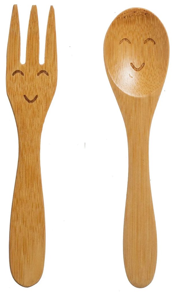 Sass & Belle Dětský bambusový příbor se smajlíky