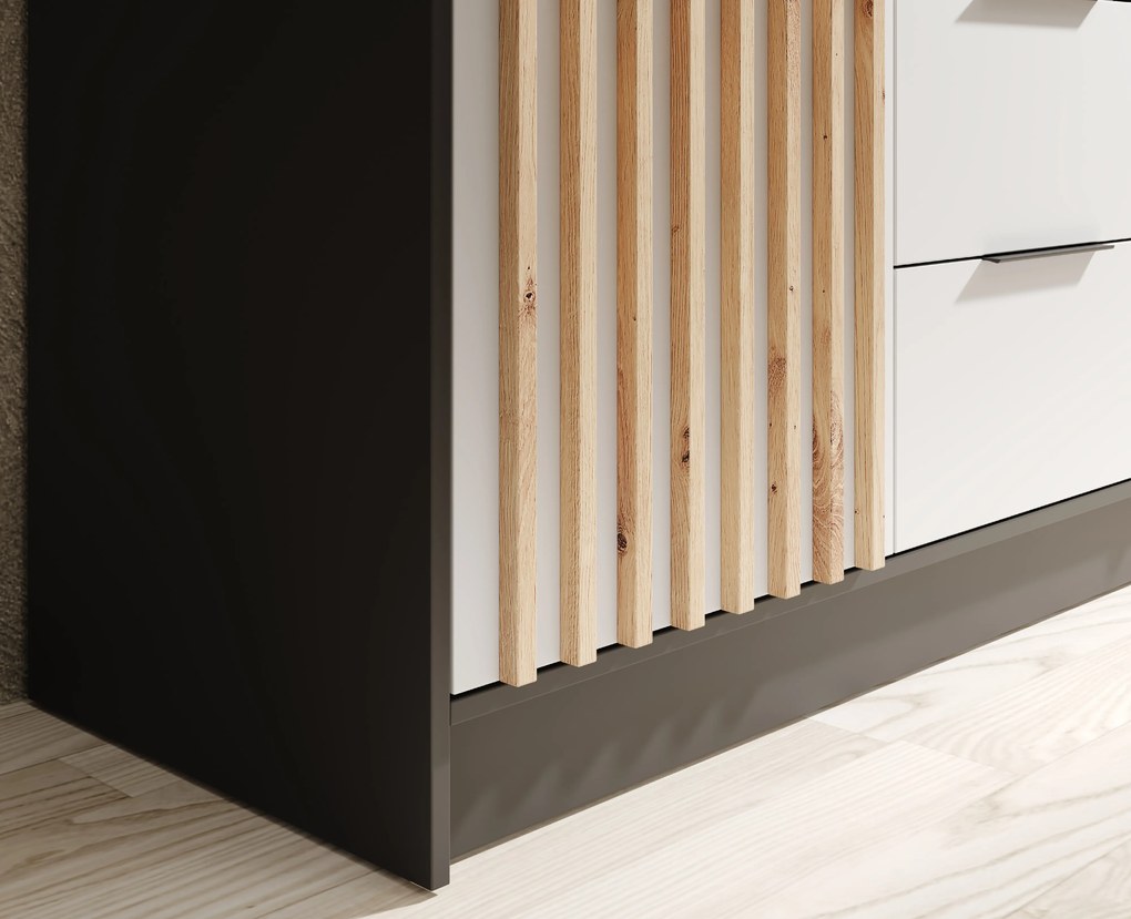 ADRK Furniture Skříň Neri 200 se zrcadly W-NER-200-BW