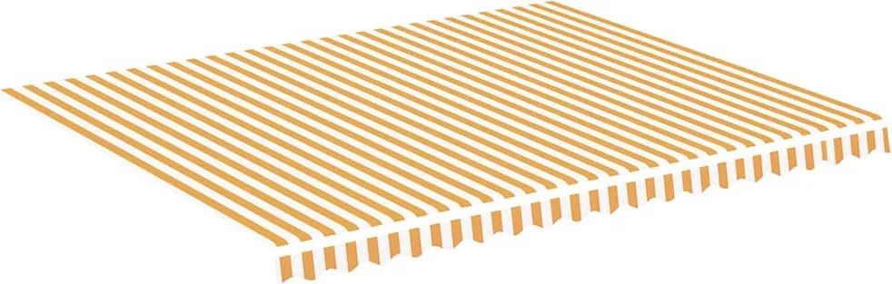 Náhradní plachta na markýzu žlutá a bílá 450 x 350 cm polyesterová 311940