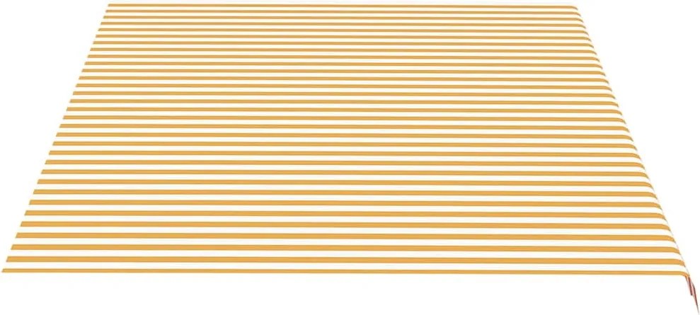 Náhradní plachta na markýzu žlutá a bílá 500 x 350 cm polyesterová 311942