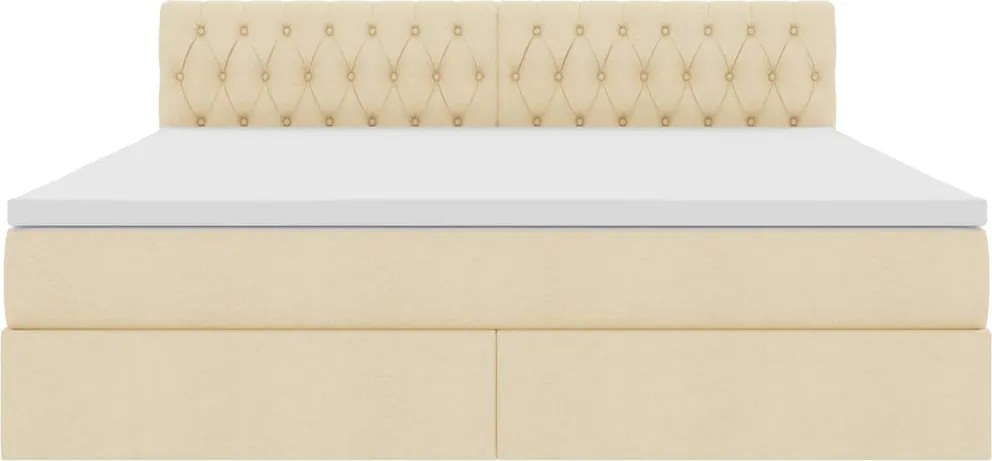 Postel s úložným prostorem a matrací Krémová 160 x 200 cm Samet 3370585