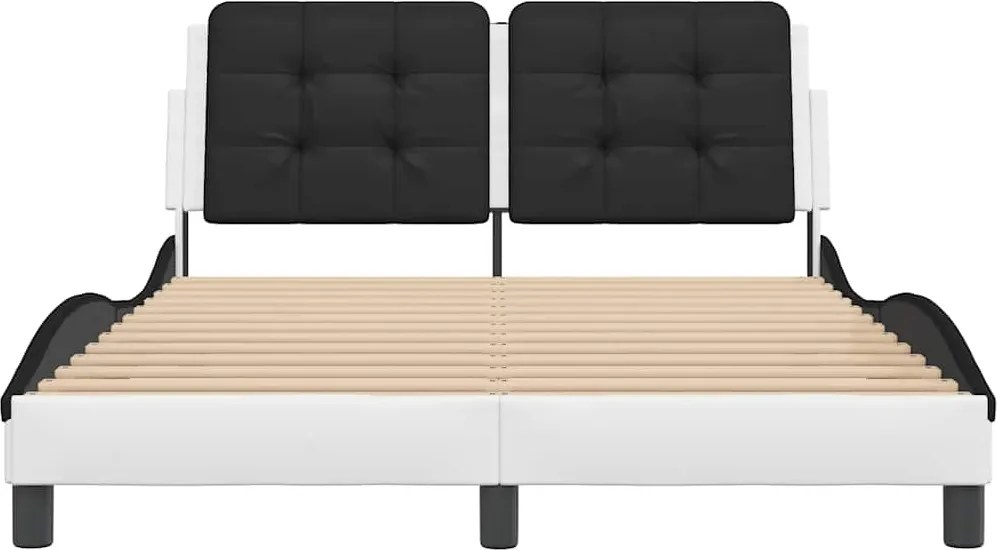 Rám postele bez matrace Zadar bílý a černý 140 x 190 cm umělá kůže 3208183
