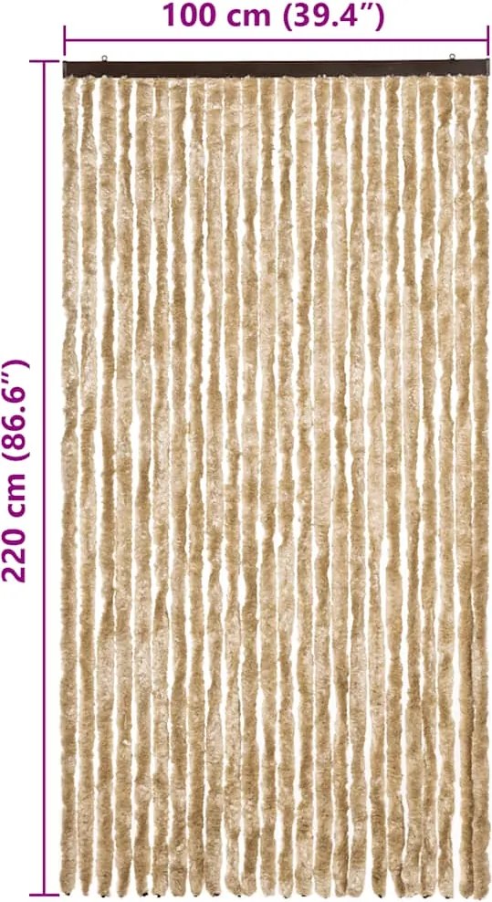 Závěs proti hmyzu béžový 100 x 220 cm Chenille 284284