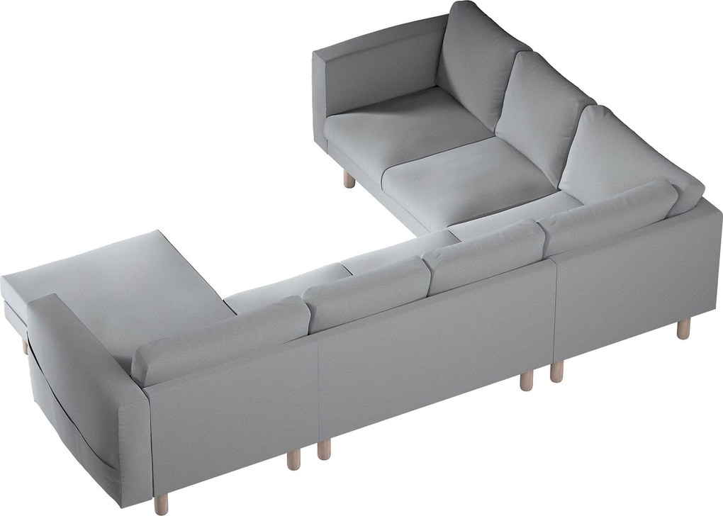 Potah na pohovku IKEA Norsborg rohová, 5-místná se šezlongem barva šedá látka sametová
