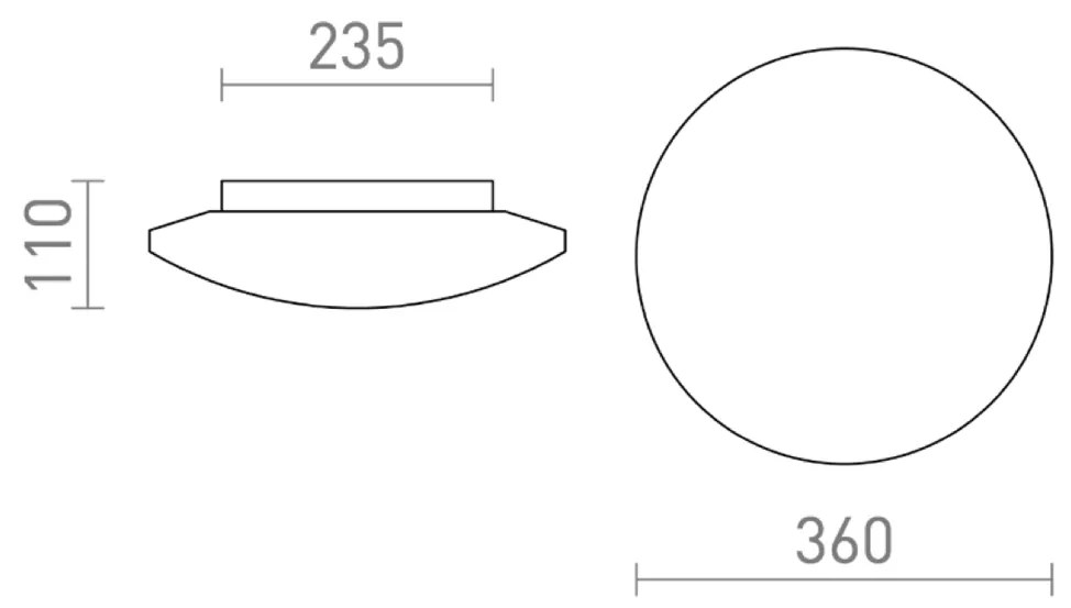 Rendl R13688 stropní LED svítidlo SARA 36 opálové sklo/chrom, 24W, 3000K, IP44, ø36cm