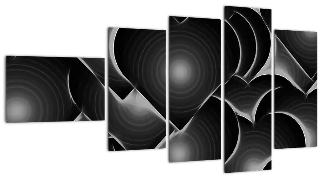 Obraz černo-bílých srdcí (110x60 cm), 40 dalších rozměrů