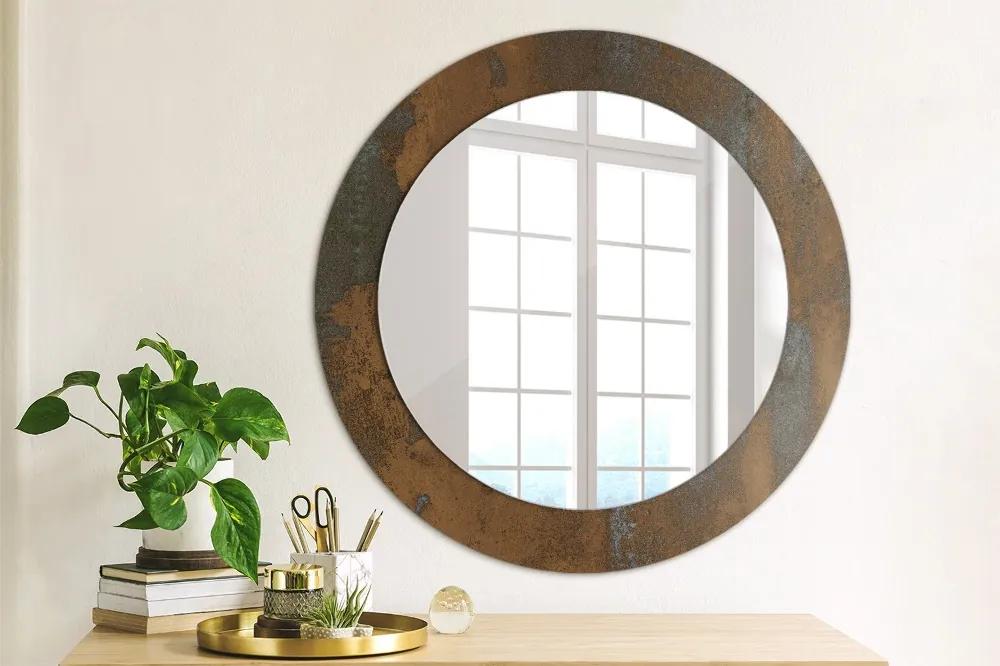 Kulaté dekorativní zrcadlo Kovový rustikální fi 60 cm