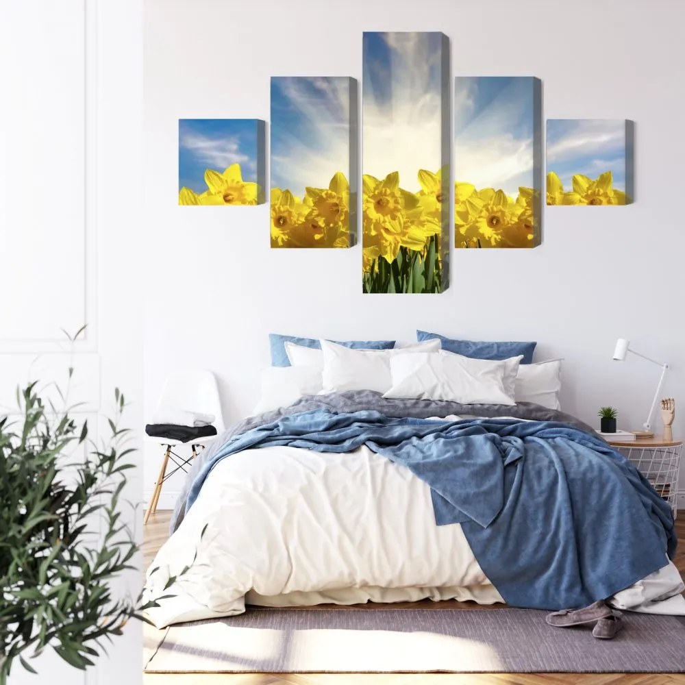 Vícedílný obraz 3D Pole Narcisů Nedostatek Nedostatek Plátno Canvas 250x150