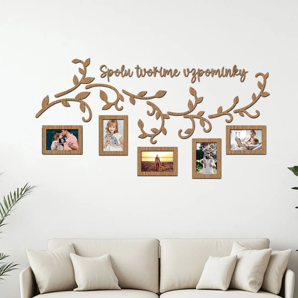 dřevo života Dřevěný fotorámeček SPOLU TVOŘÍME VZPOMÍNKY Zvolte barvu dekoru: Javor, Zvolte velikost fotografie (cm): 10x15