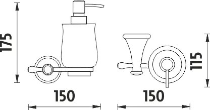 Nimco Lada - dávkovač tekutého mýdla s držákem, keramika + staromosaz (LA 19031K-65)