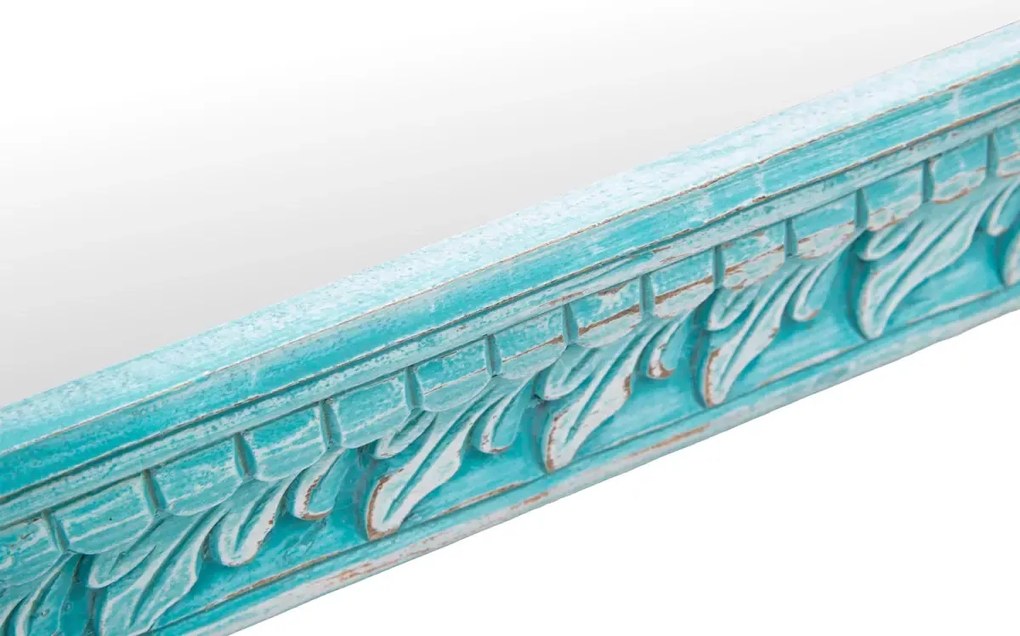 furniture-nabytek.cz - Masivní zrcadlo Santoro z dřeva Mango, modré – 80×60 cm