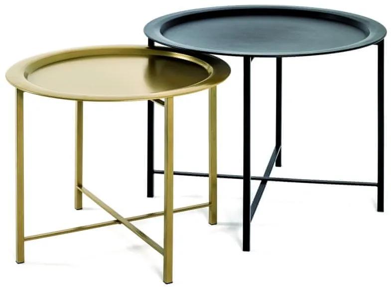 Mørtens furniture Odkládací stolek Nordic (SADA 2 ks), 49 cm, zlatá