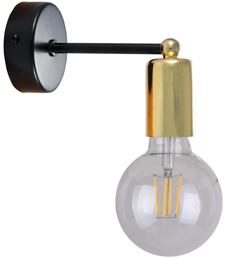 Nástěnné svítidlo Edison, zlaté tělo svítidla