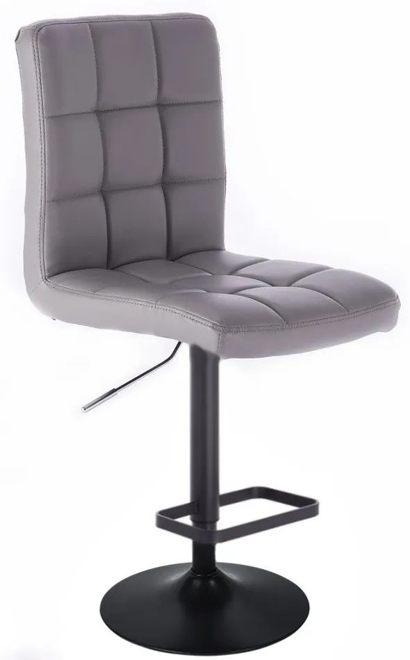 LuxuryForm DESIGN Barová židle TOLEDO na černé kulaté podstavě - šedá