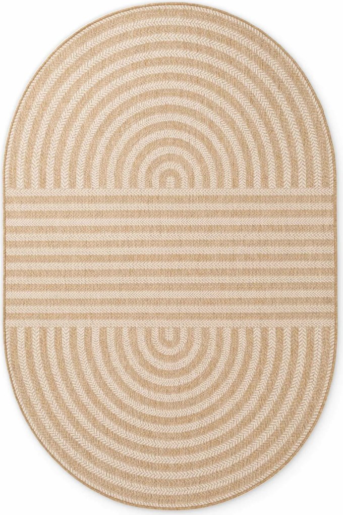 Ted Baker, Kusový koberec Ted Baker Haringey 106393 Natural White ovál, 160x230, béžová, chodba / předsíň