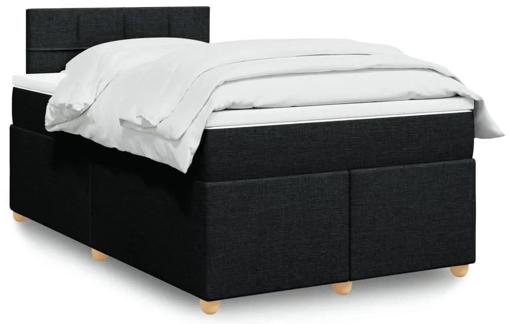 Box spring postel s matrací černá 120x200 cm textil 3288949