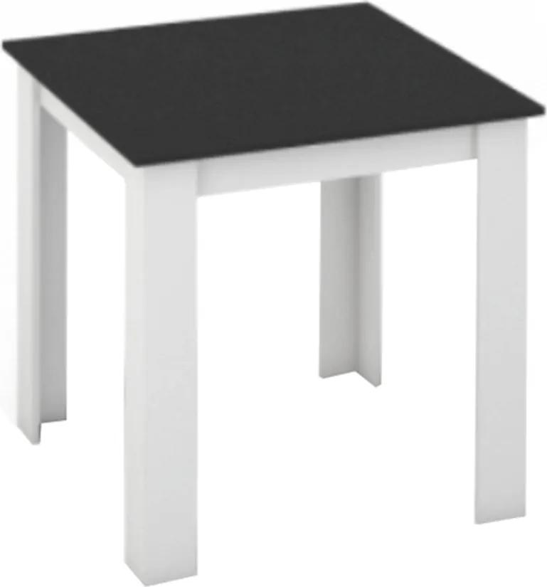 Tempo Kondela Jídelní stůl, bílá / černá, 80x80, KRAZ