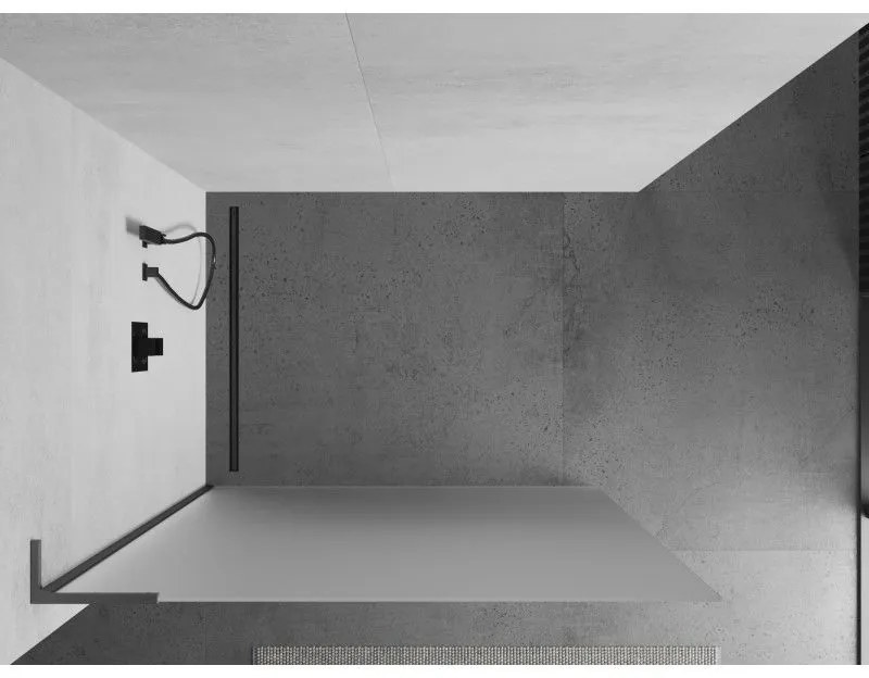 Mexen Kioto L, sprchová zástěna Walk-In 100 x 200 cm, 8mm sklo námraza, grafitový profil, 800-100-103-95-30