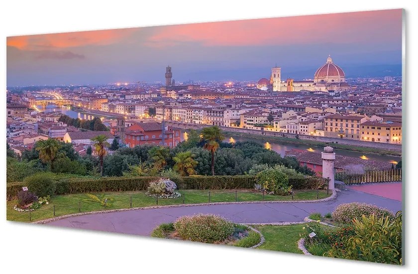 Obraz na skle řeka Itálie Panorama 120x60 cm