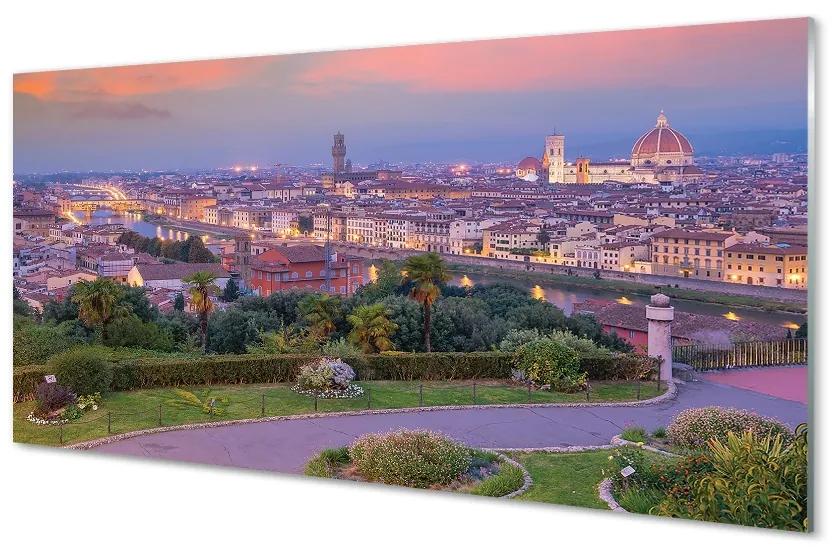 Obraz na skle řeka Itálie Panorama 125x50 cm