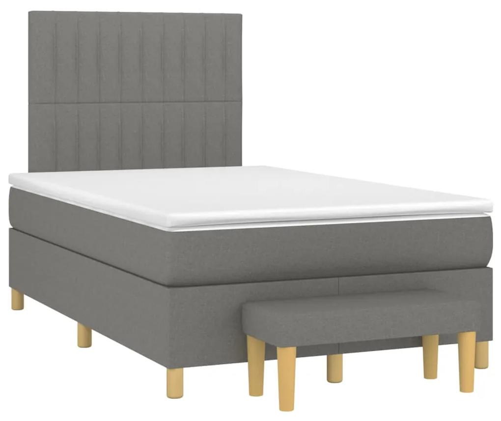 Box spring postel s matrací tmavě šedá 120x190 cm textil,  3270419