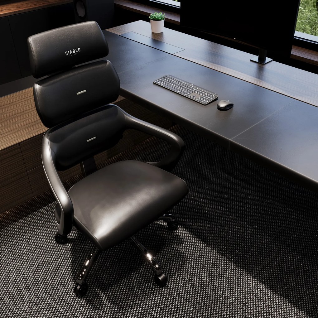 Černá kancelářská židle z ekokůže: Diablo V-Modular