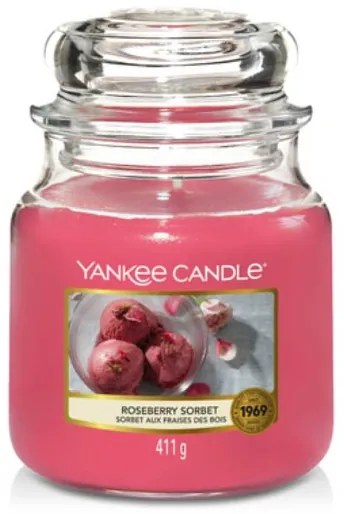 Yankee Candle - vonná svíčka Roseberry Sorbet (Růžový sorbet) 411g