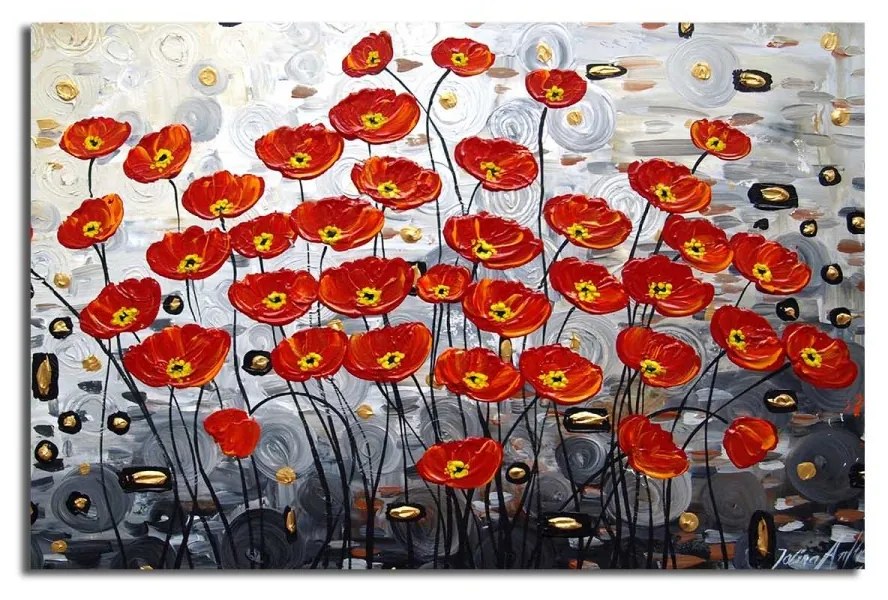 Obraz Poppy 45x70 cm červený