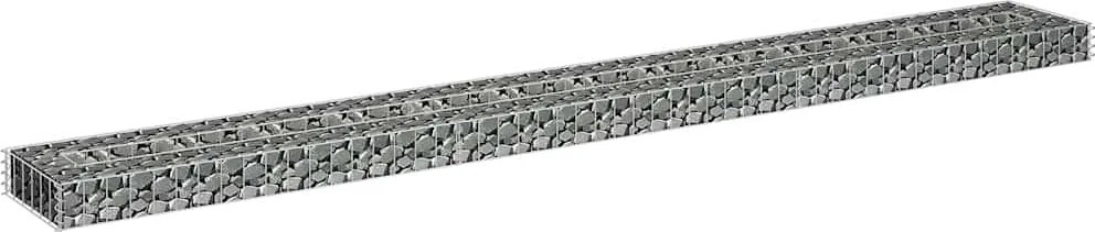 Gabionový vyvýšený záhon pozinkovaná ocel 270 x 30 x 10 cm 145636