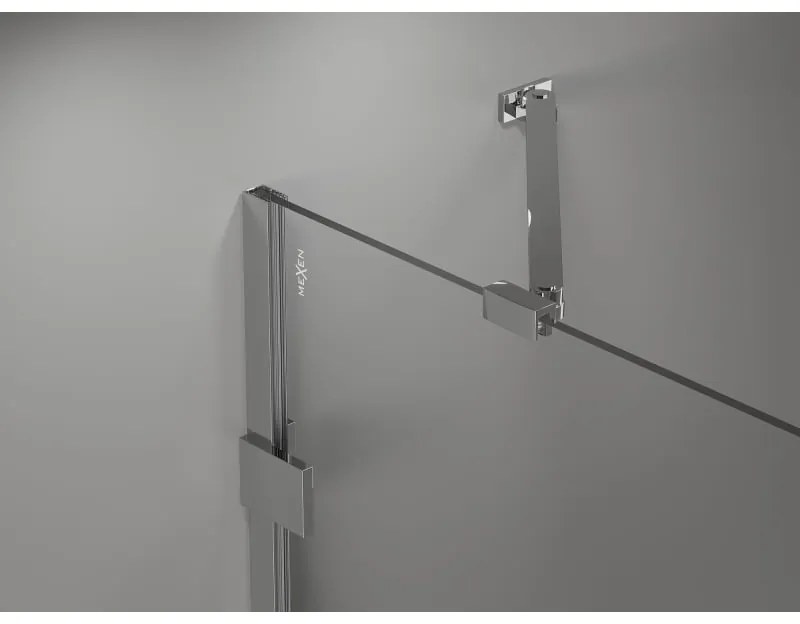Mexen Lunar-B, výklopný sprchový kout levý 100 x 80 cm, 8mm čiré sklo, chromový profil, 832-100-080-01-00-L