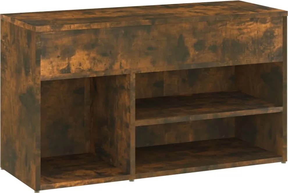 vidaXL Lavice s botníkem 80 x 30 x 45 cm dřevotříska [808748] Barva: kouřový dub
