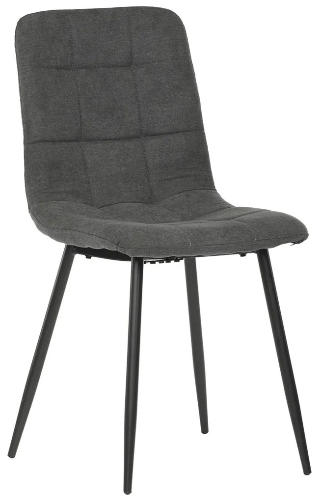 Jídelní židle CT-281 GREY2 látka šedá, kov černý mat