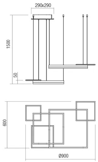 Redo 01-2611 - LED Stmívatelný lustr na lanku SIGUA LED/110W/230V CRI 90 bílá