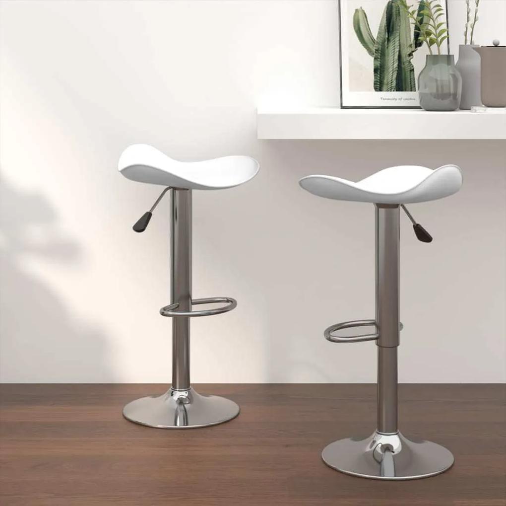 vidaXL Barové stoličky 2 ks chromovaná ocel a umělá kůže [335090] Barva: Bílá