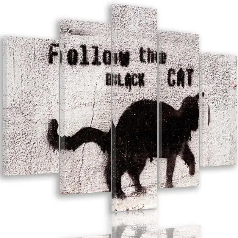 CARO Obraz na plátně - Black Cat 100x70 cm