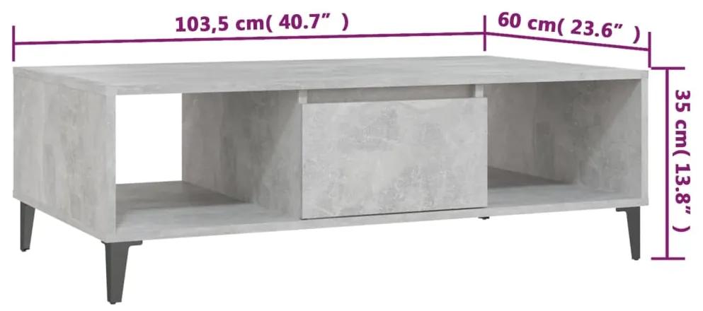 Konferenční stolek betonově šedý 103,5 x 60 x 35 cm dřevotříska - Default Title