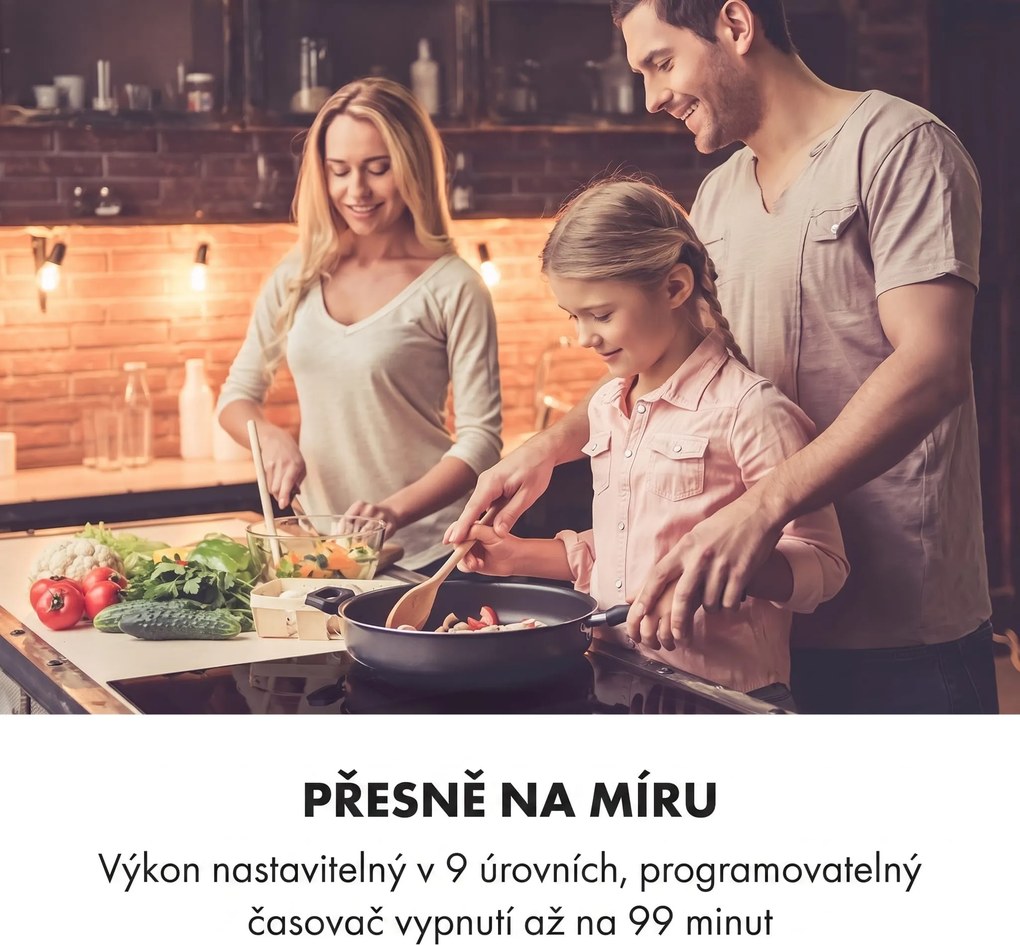Klarstein Delicatessa 3 Flex, indukční varná deska, 6600 W, 3 zóny, sklokeramika, černá