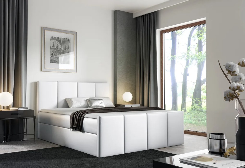 Expedo Čalouněná postel boxspring LAROS + topper, 200x200, madryt 920